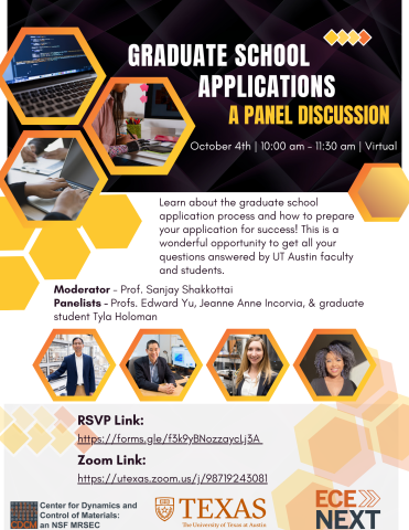 Graduate Applications Panel | Center for Dynamics and Control of Materials: an NSF MRSEC